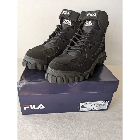 Fila | Shoes | Mens Fila Yak Boots Size 1 Black Winter Sneaker Trail ...